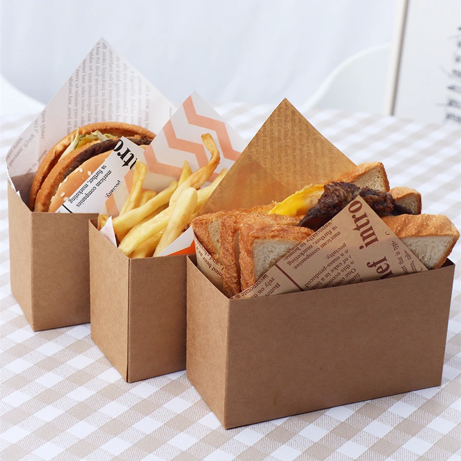 Sandwich-Packaging-Paper-Boxes-Hamburger-Packaging-Paper-Bag-Oil-proof ...