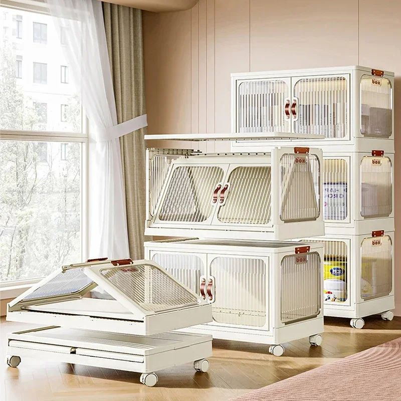 Storage-Cabinet-Household-Multi-layer-Folding-Storage-Box-Magnetic-Door ...