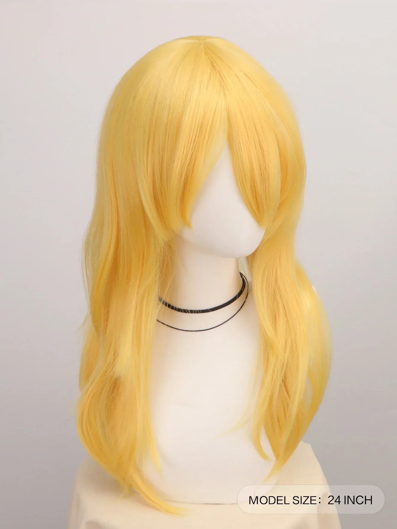 Yellow Long Great Wavy Curly Cosplay Party Wigs Long Wavy Wig with ...