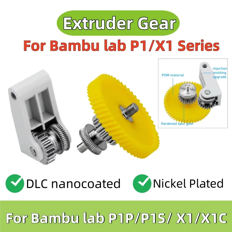 Extruder Gear for Bambulab X1/P1 Serial Helical Gear Hardened Steel ...