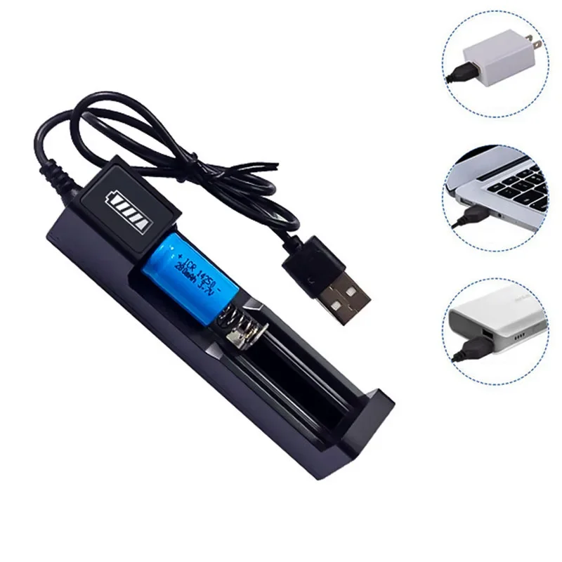 14250USB lithium battery charger 18650 18500 26650 16340 dual slot ...