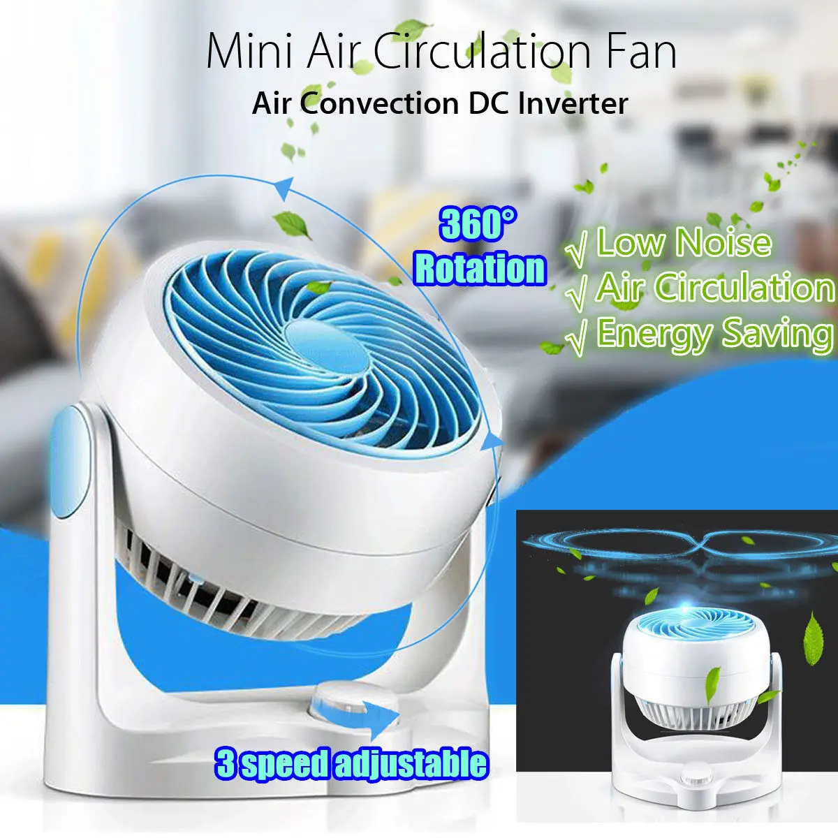 New-3-Speed-Air-Circulation-Desktop-Mini-Electric-Fan-Air-Convection ...