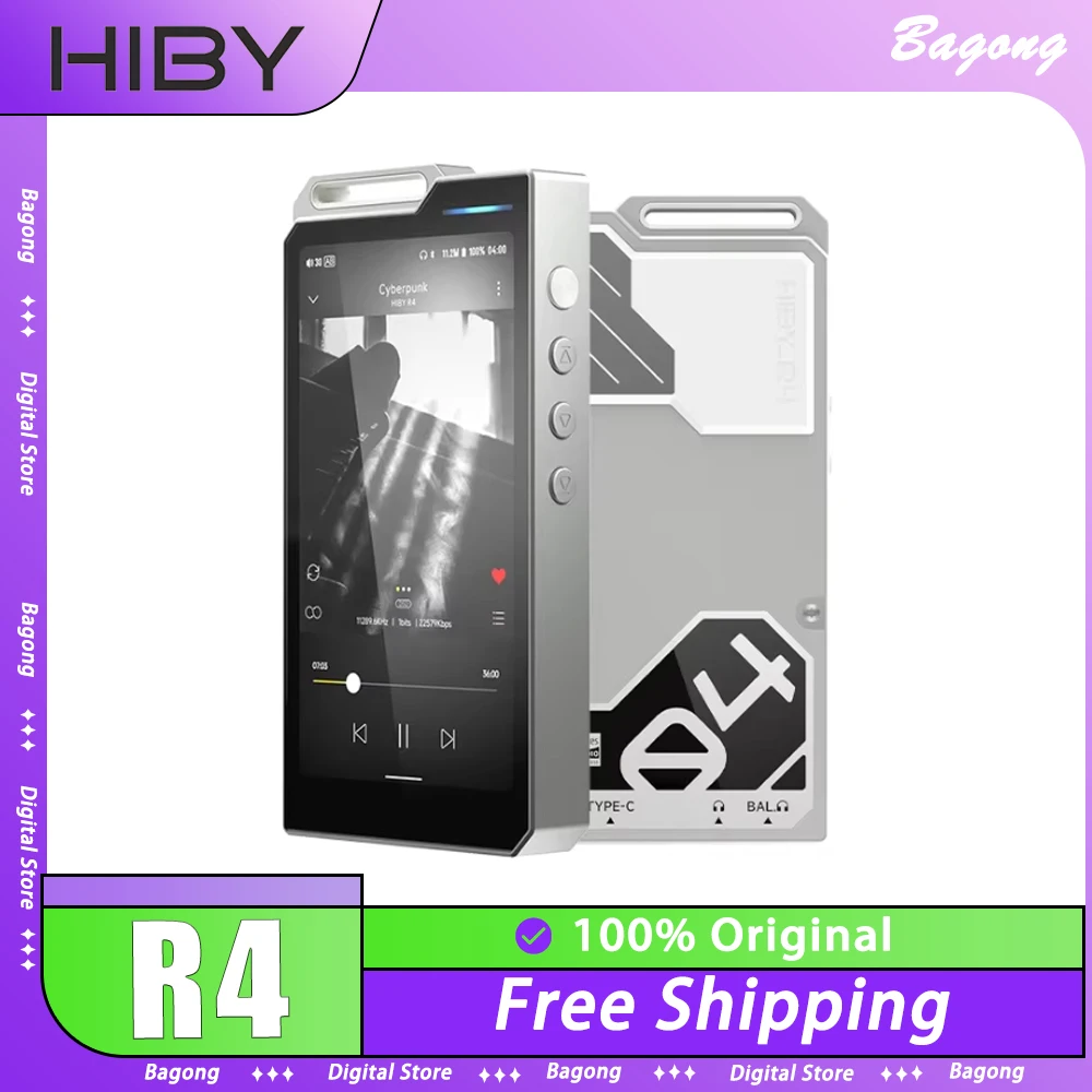 HiBy-R4-MP3-ES9018Q2M-4-Android12-HiFi-MP3-Audio-Music-Player-Bluetooth ...