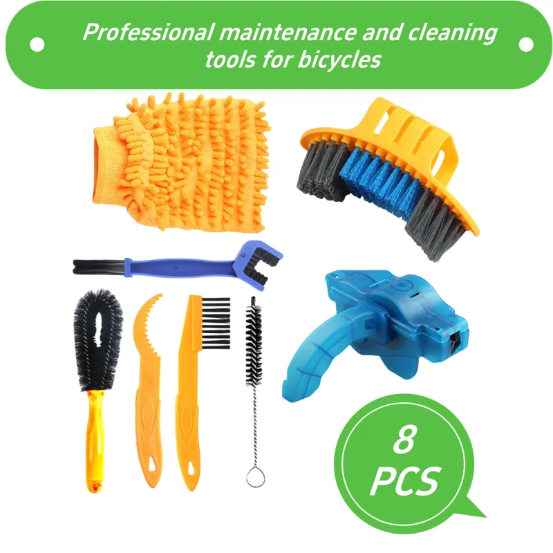 Bike Cleaning Kit Bicycle Chain Cleaner Scrubber Brushes Mountain Bike ...