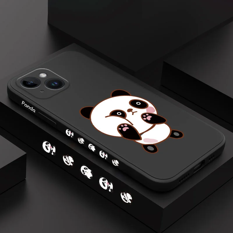 Panda Glass Phone Case For Iphone 14 13 12 11 Pro Max Mini X Xr Xs ...