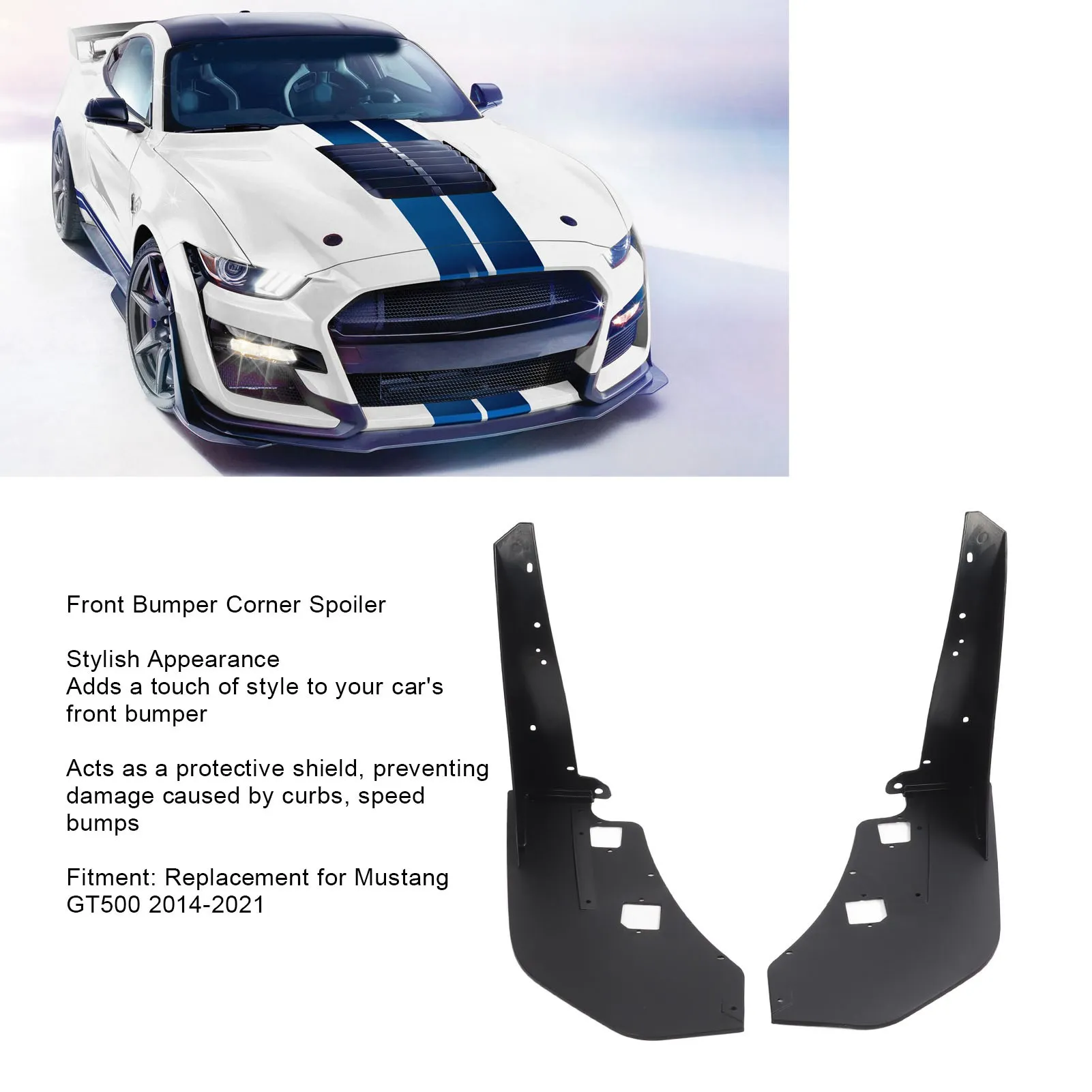 1-Pair-Car-Front-Chin-Spoiler-Winglet-Prevent-Collision-Bumper-Corner ...