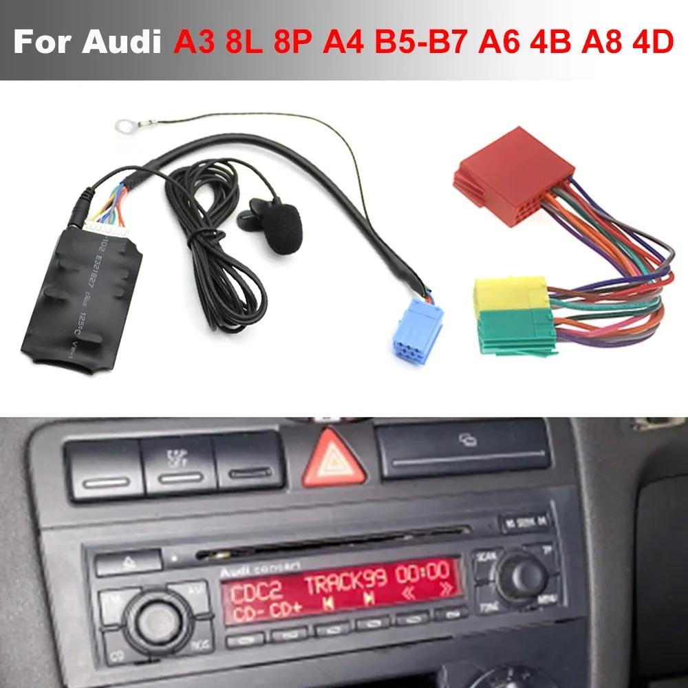 For Audi A3 8L 8P A4 B5-B7 A6 4B A8 4D Car Bluetooth 5.0 AUX Handsfree ...