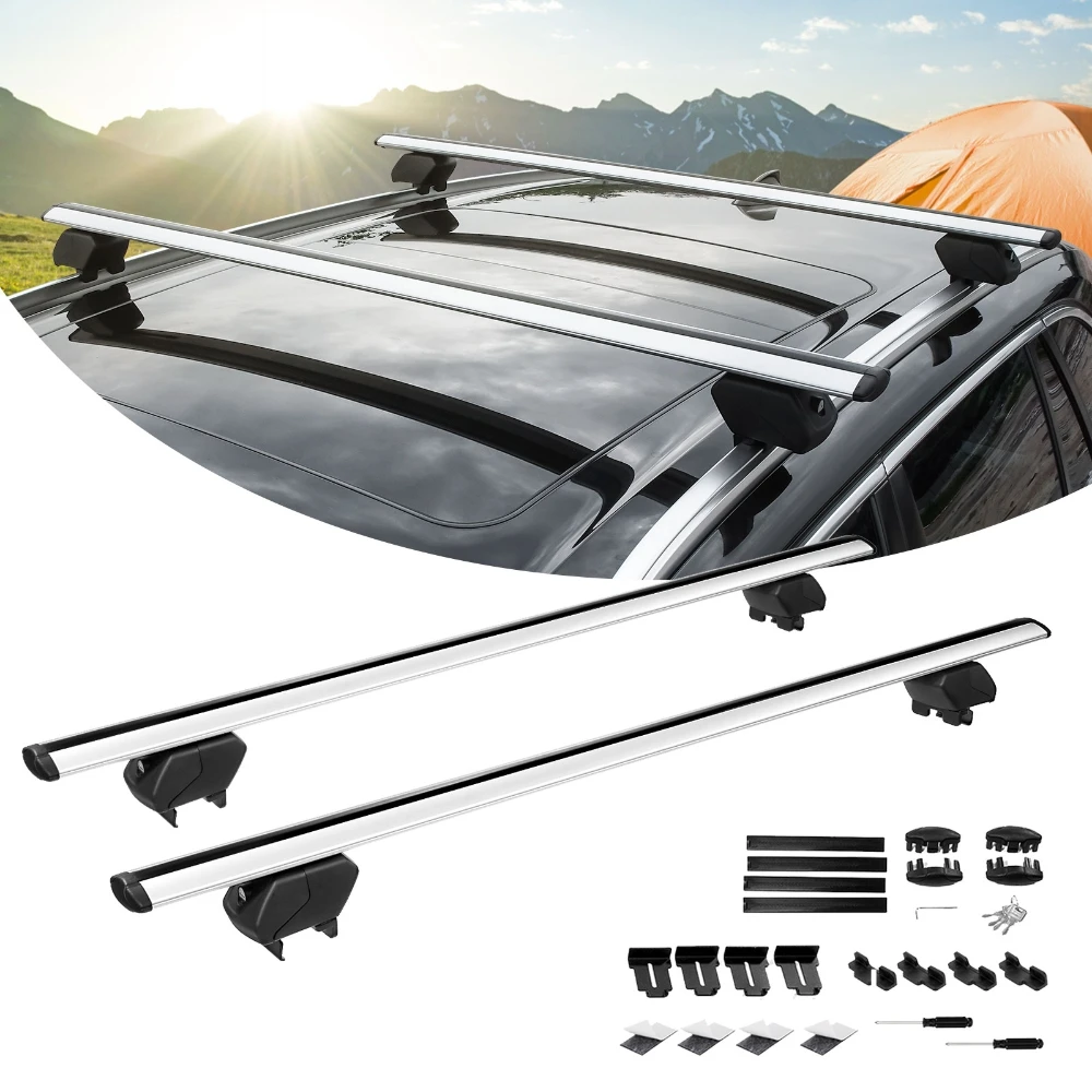 53-inch-Universal-Luggage-Rack-Roof-Rack-Cross-Bars-Silver-Crossbar ...