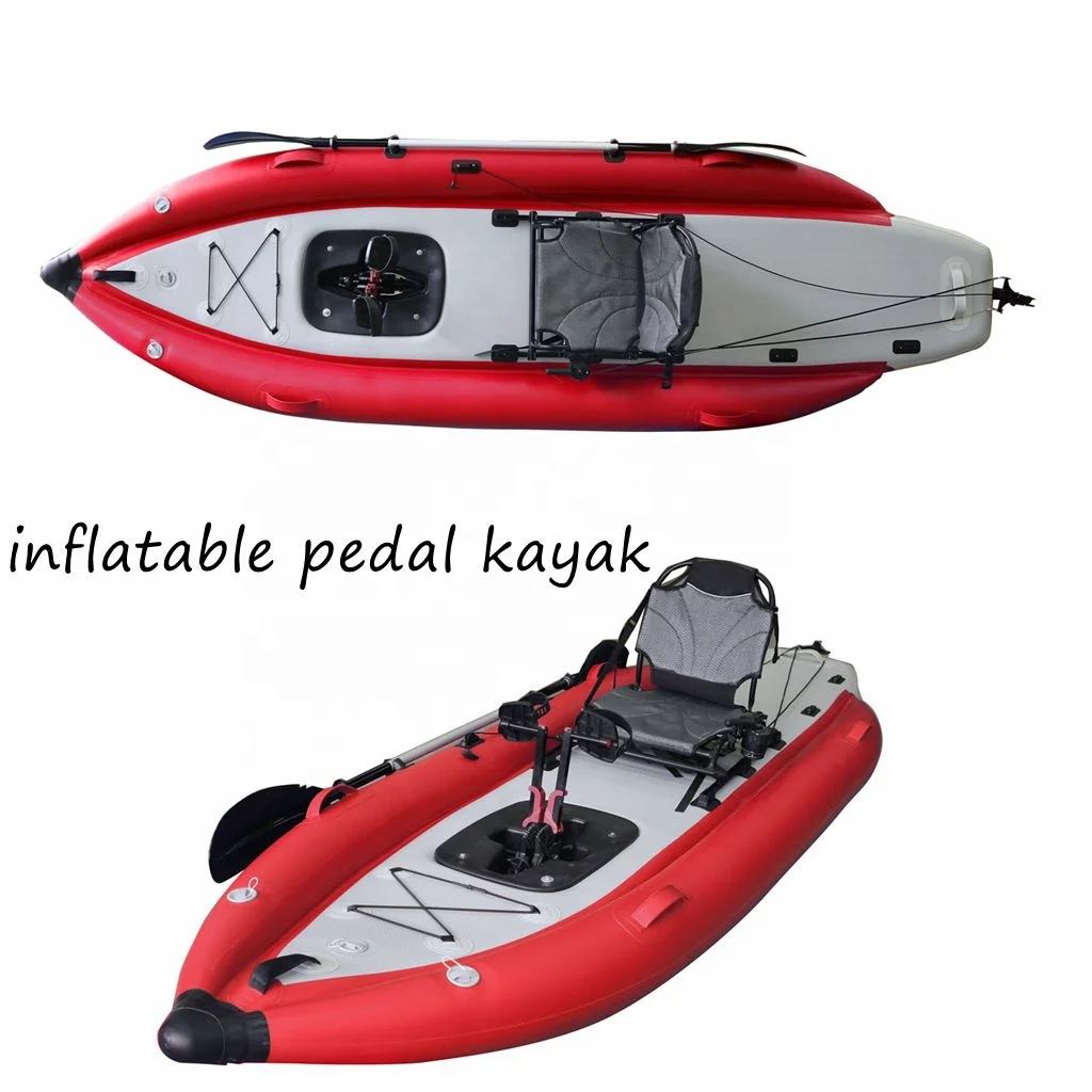 Hot Sale Inflatable Fishing Pedal Kayak With Pedals Drive 12ft 1 Person ...