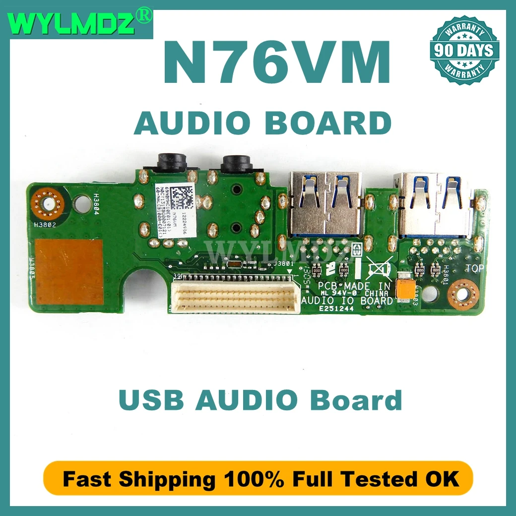N76VM AUDIO BOARD For Asus N76V N76VM N76VZ N76VB N76VJ Audio USB 3.0 ...
