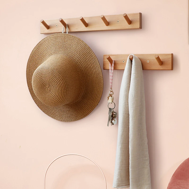 Wall-Mounted-Hanger-Multifunctional-Space-Saving-Wooden-Display-Clothes ...