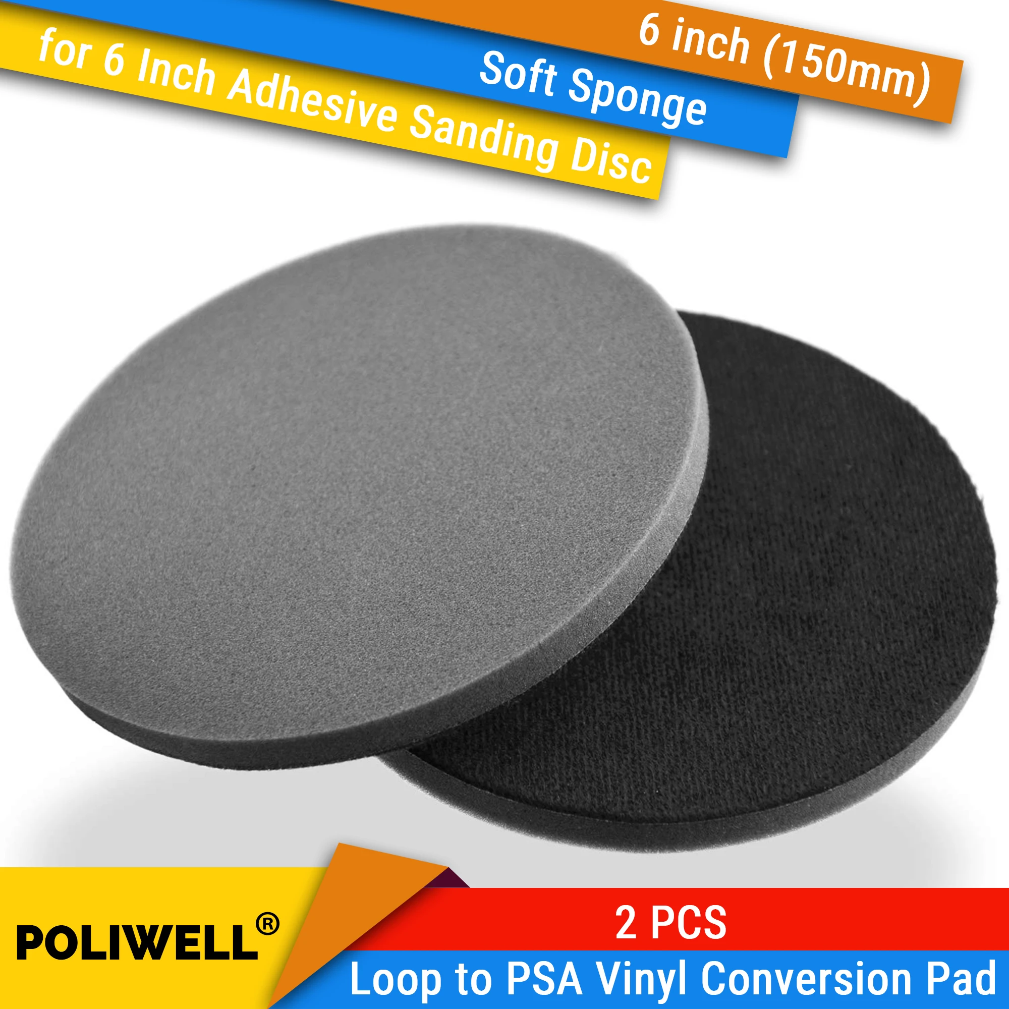 2-PCS-6-Inch-150mm-Loop-to-PSA-Vinyl-Conversion-Pads-Self-Adhesive ...
