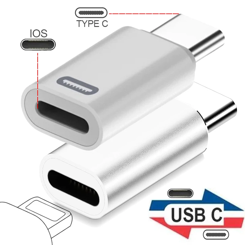 For IOS Lightnning Female to Type C Male Adapter Fast Charging ...