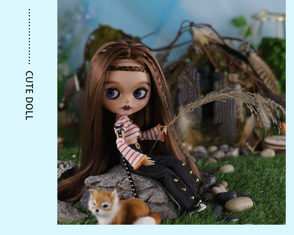 Dallas – Premium Custom Neo Blythe Doll with Brown Hair, Tan Skin ...