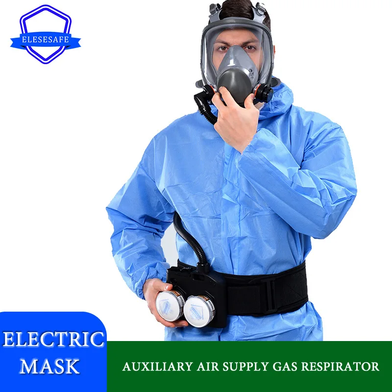 Portable-Electric-Air-Supply-Gas-Mask-Full-Face-Chemical-Respirator-For ...
