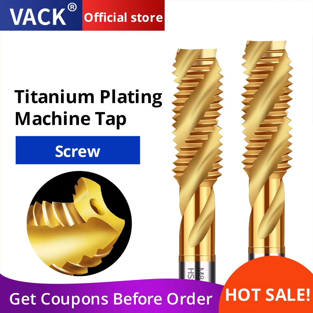 VACK-M2-M24-Machine-Screw-Tap-Titanium-Coated-Spiral-Metric-Thread-Tap ...