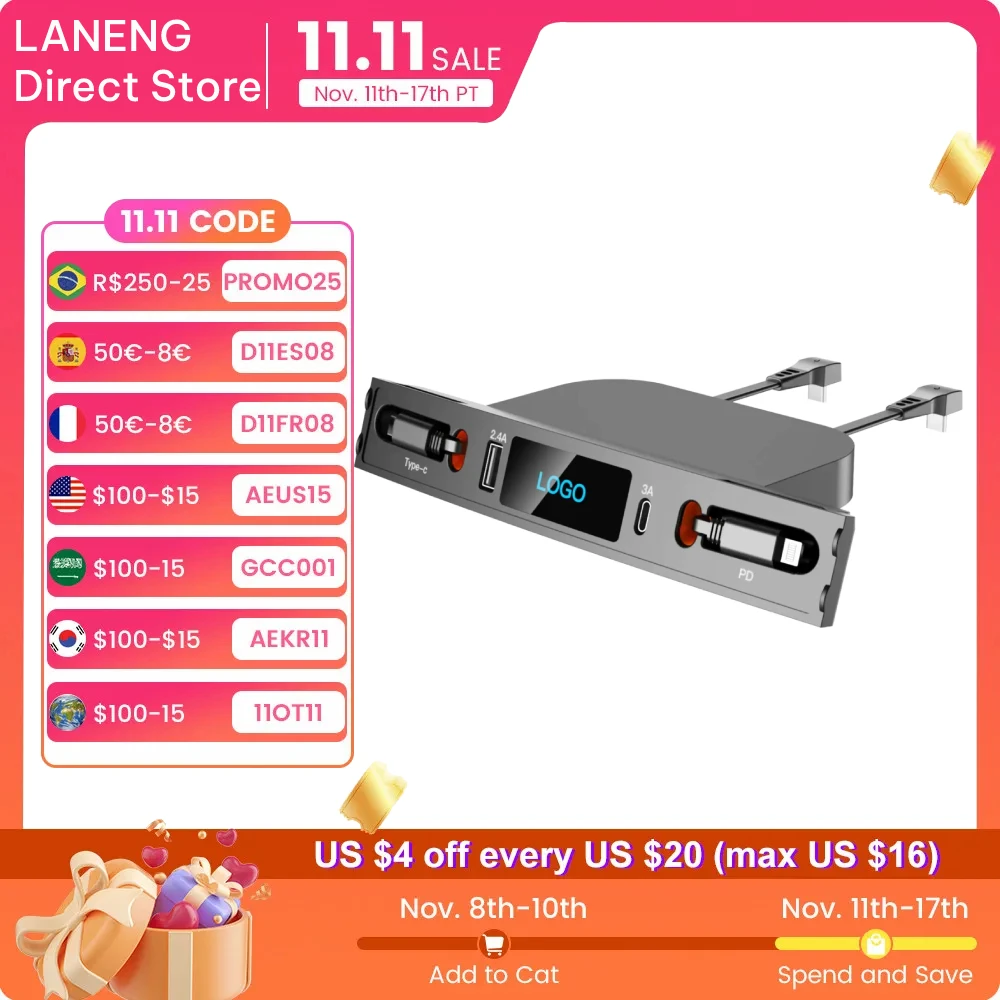 For-Tesla-Docking-Station-Intelligent-27W-Quick-Charger-USB-Shunt-Hub ...