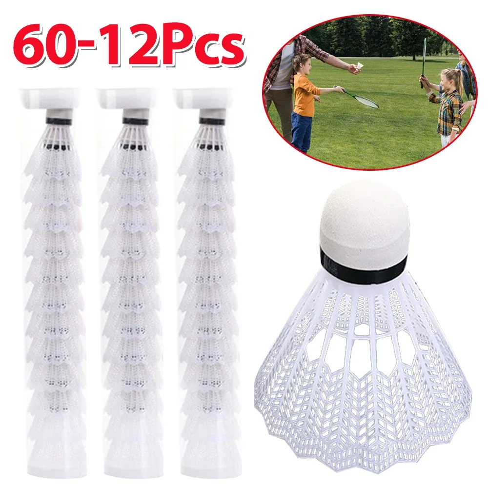 60-12pcs-Plastic-Training-Ball-Lightweight-Badminton-for-Hitting ...