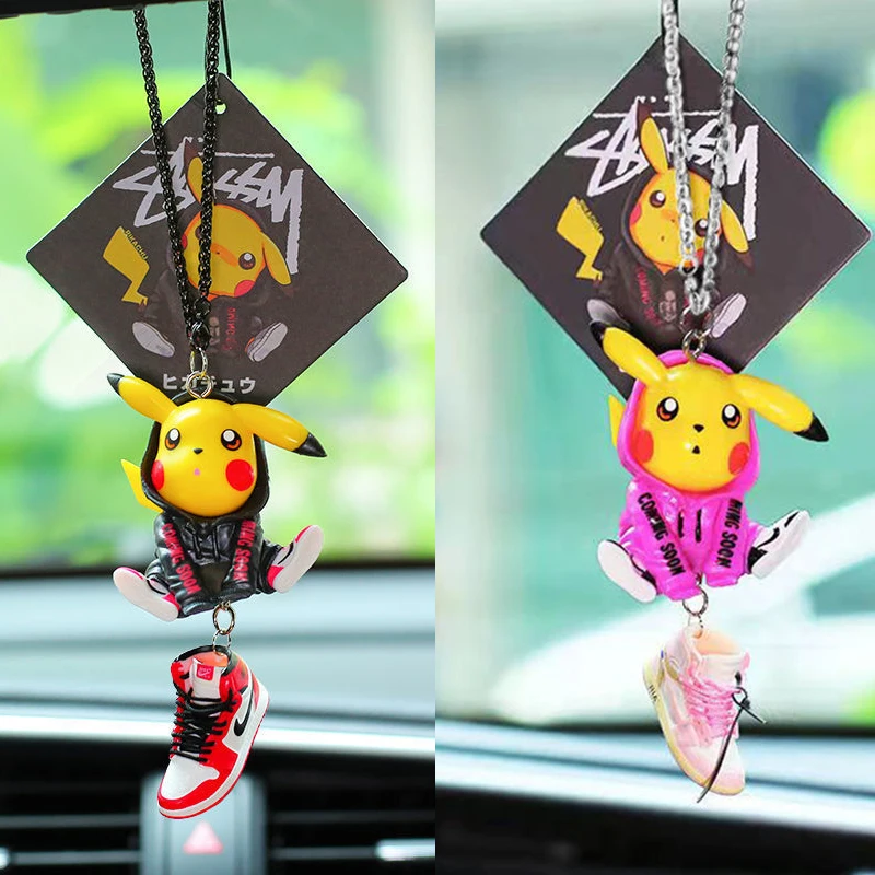 Pokemon-Pikachu-Cartoon-Doll-Car-Interior-Rearview-Mirror-Pendant-Car ...