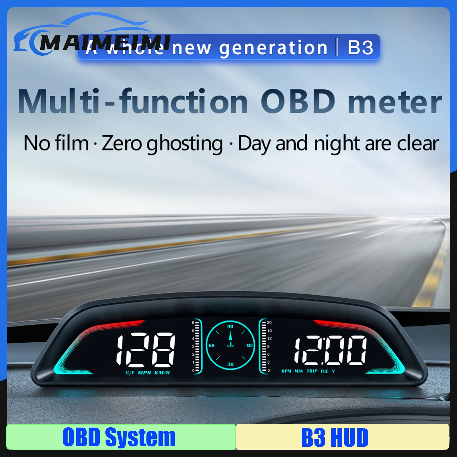 B3-Head-Up-Display-OBD2-Smart-Car-HUD-Digital-Speedometer-Security-Alarm-RPM-Water-Temperature ...