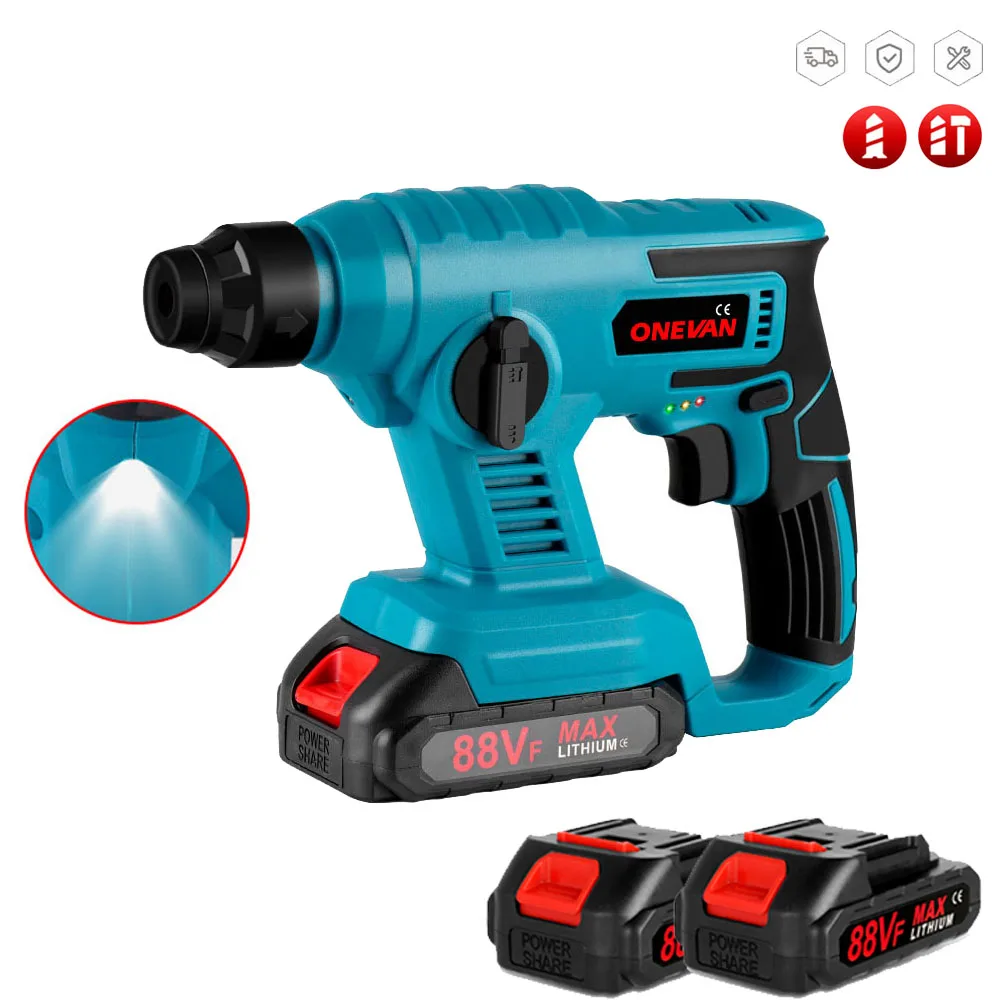 Martillo eléctrico inalámbrico recargable, taladro de impacto ...