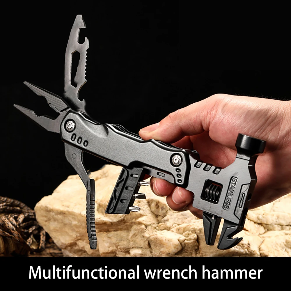 Survival-Folding-Pliers-Multi-Functional-Knife-Universal-Wrench-Hammer ...