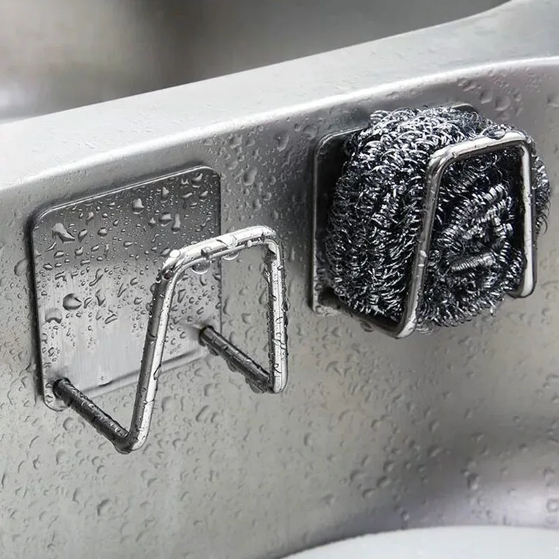 1PC-Kitchen-Stainless-Steel-Sink-Sponges-Holder-Self-Adhesive-Drain ...