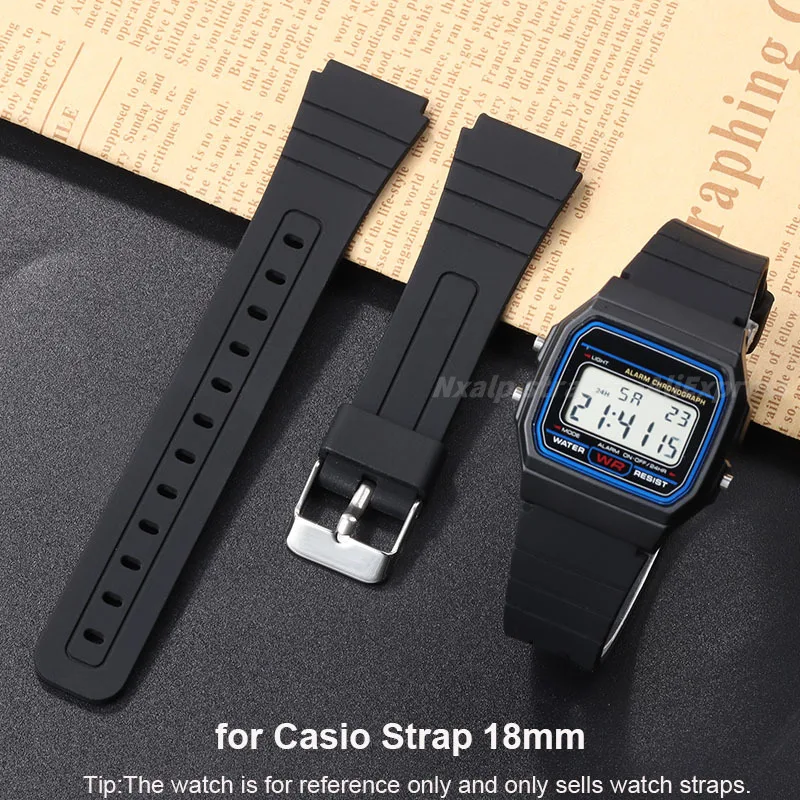 For-CASIO-F-91W-strap-18mm-Silicone-Watch-band-for-W800H-SGW400-F84 ...