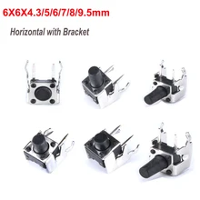 50PCS 6X6 Series Tact Switch 6*6*4.3/5/6/7/8/9/10mm Pins 2/4 Feet ...