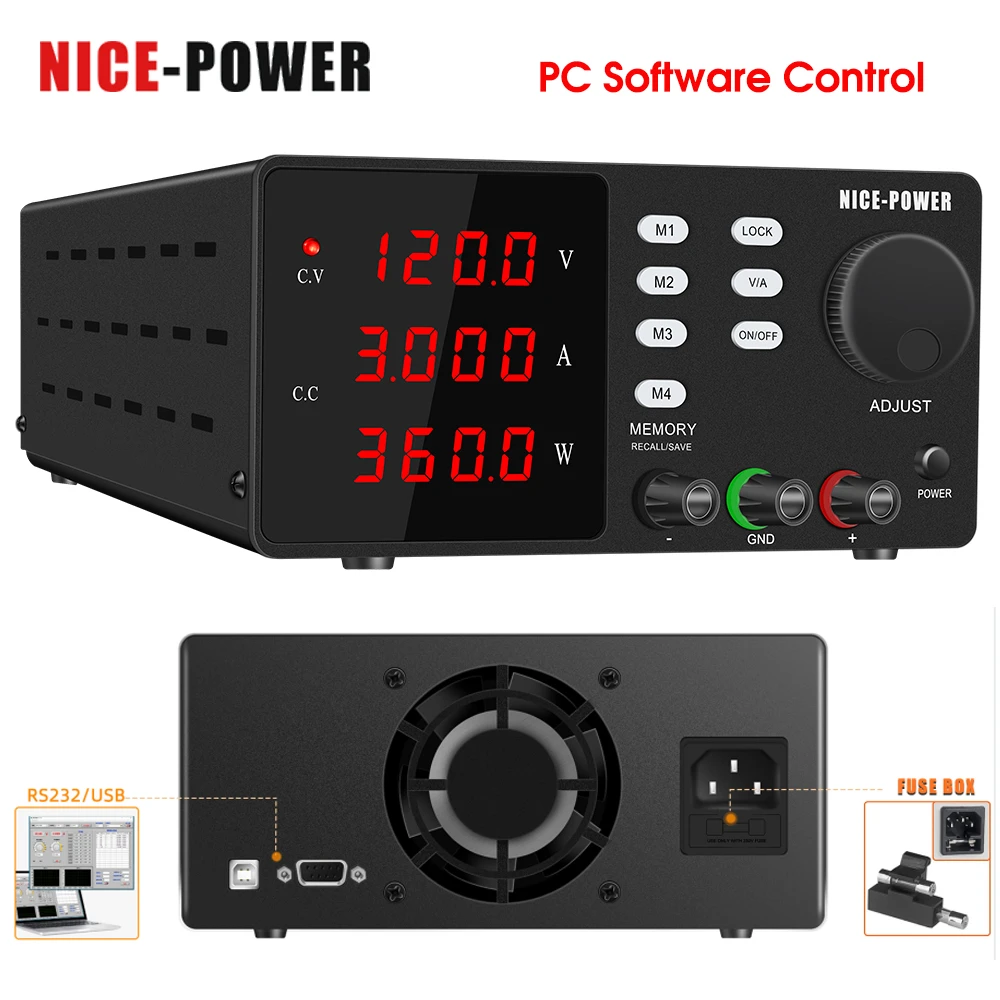 RS 232/USB Port Programmable Power Supply DC Adjustable Laboratory Maintenance Workbench 200V ...