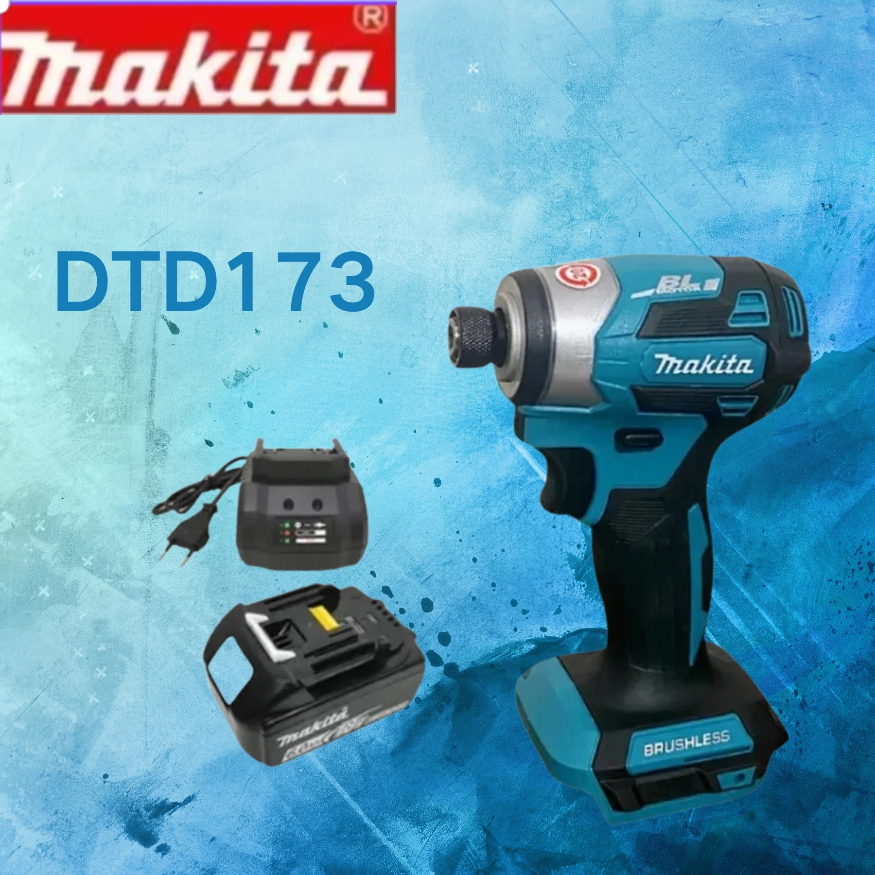 Makita-DTD173-Blue-Cordless-Electric-Impact-Screwdriver-Brushless-Wood ...
