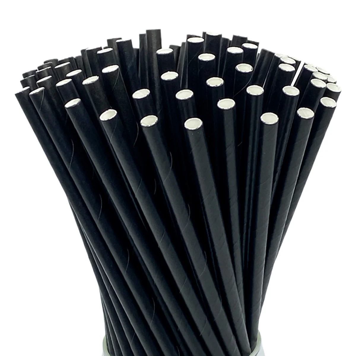 100pcs-paper-straw-Black-Individual-Pack-biodegradable-Straw-Cocktail ...