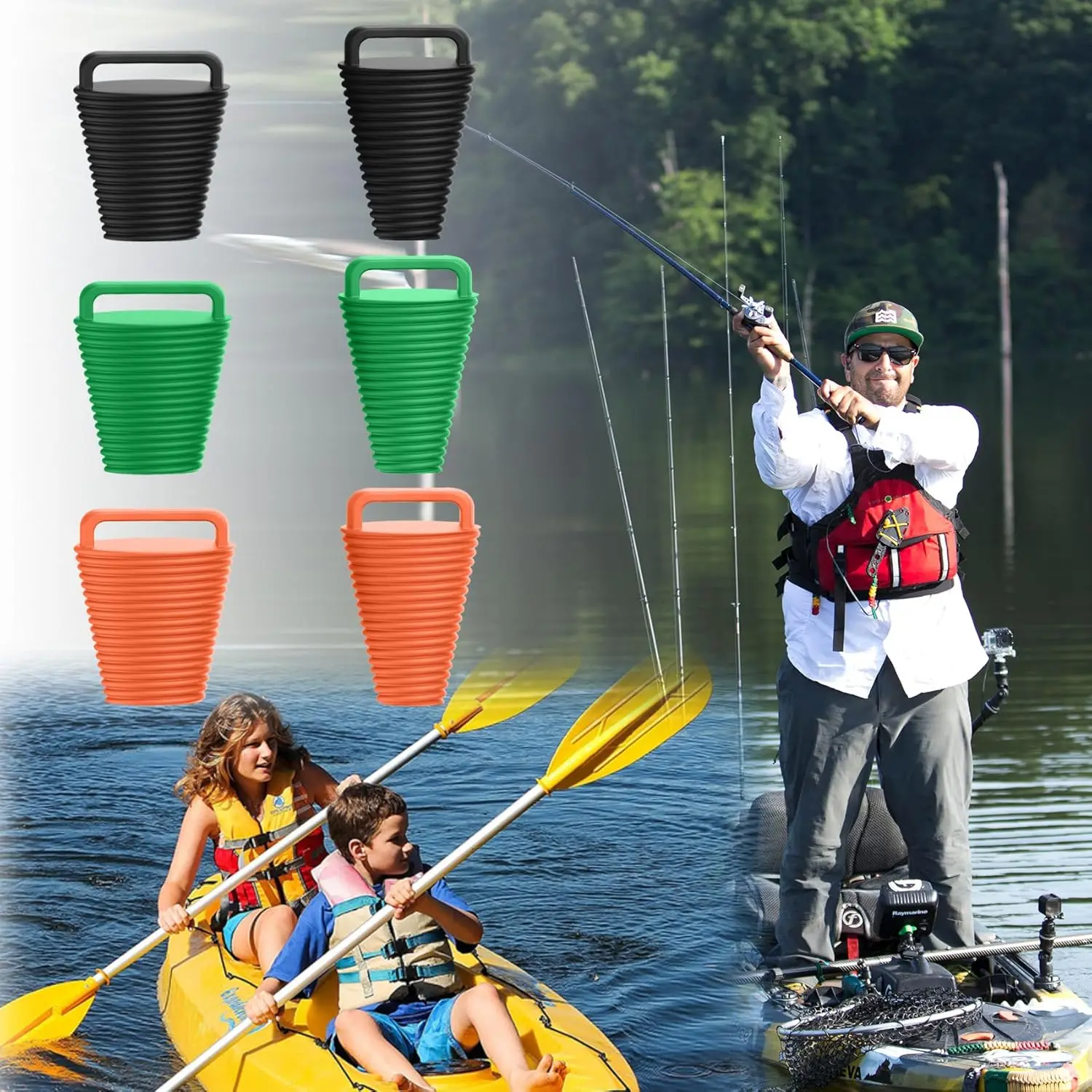 8 Pcs Kayak Scupper Plugs Kit with Silicone Handles 2 Sizes Non-Slip ...