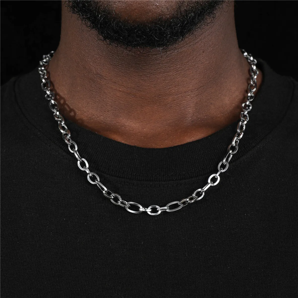US7 Hip Hop Figaro Link Chain Necklace for Men Stainless Steel Rapper ...