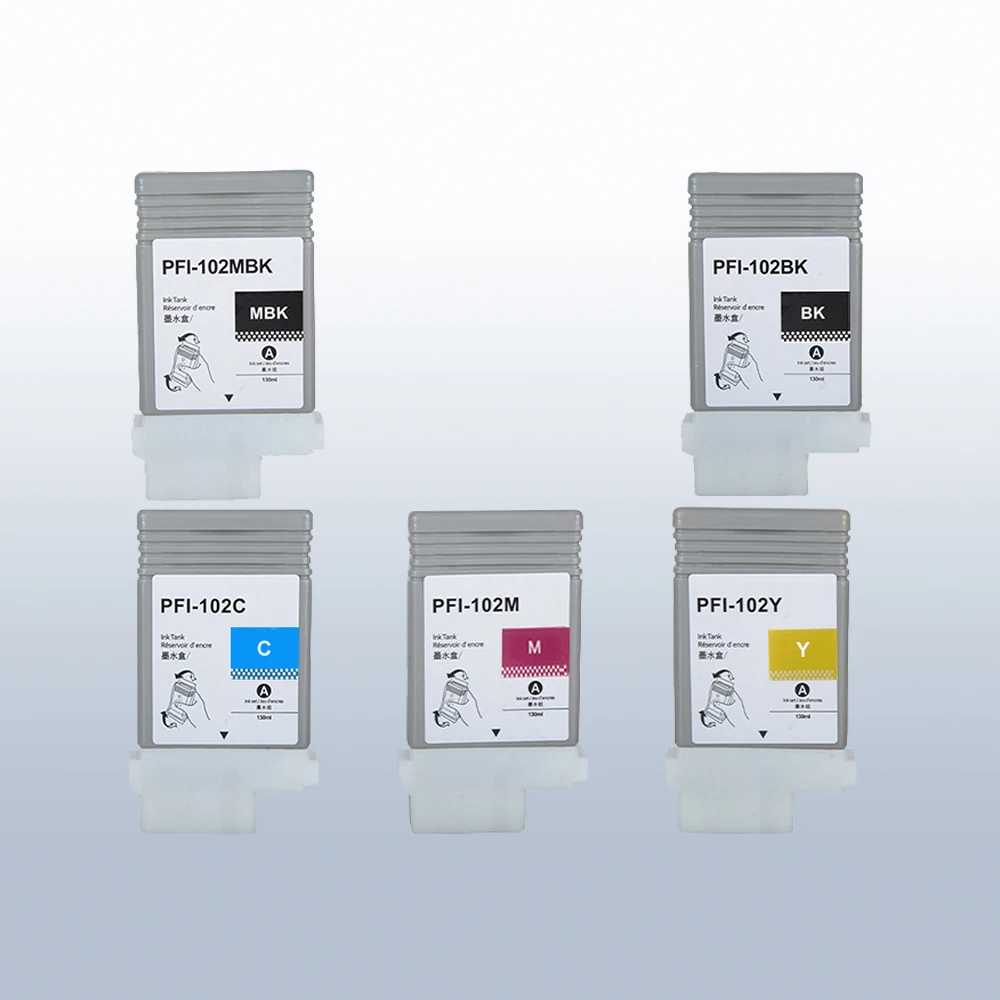 PFI 102 PFI102เติมหมึกตลับหมึกถาวรสำหรับ Canon IPF500 IPF510 IPF600 ...