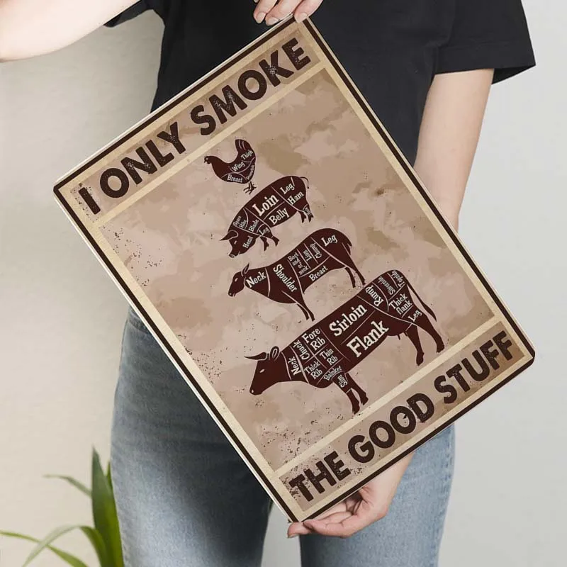 CCPARTON-Metal-Sign-Only-Smoke-The-Good-Stuff-BBQ-Retro-Sign-Vintage ...