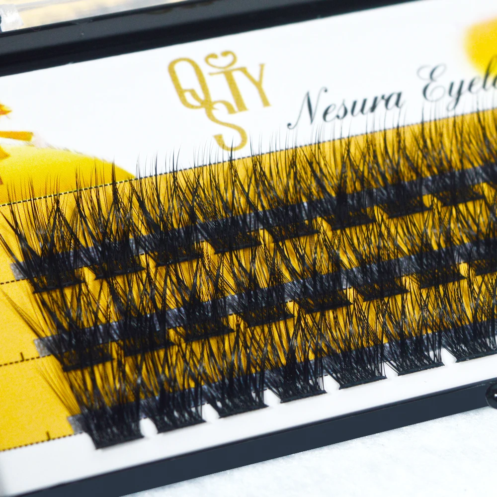 QSTY DIY Eyelash Extension Segmented Flase Lashes Dramatic Lash Bundles ...