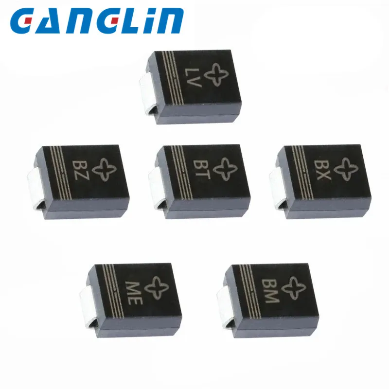 50 piezas SMD diodos TVS SMBJ58A SMBJ60A SMBJ64CA SMBJ70CA SMBJ75CA ...