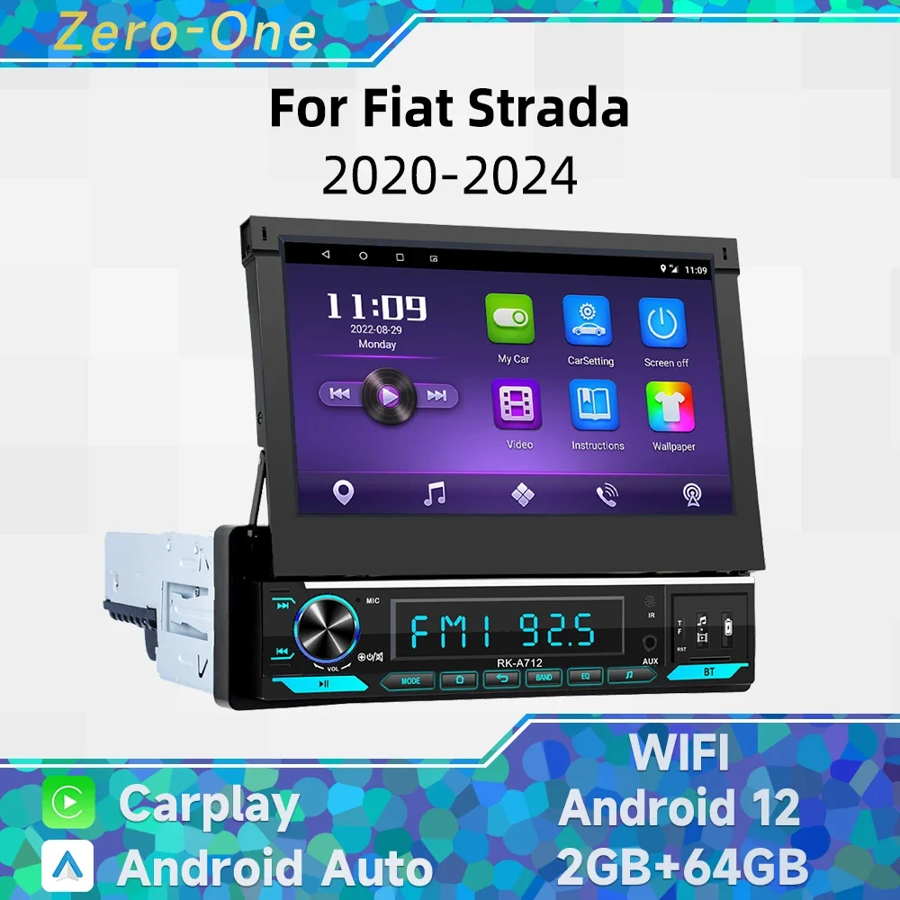 1Din-7-Retractable-Screen-Carplay-Android-Car-Multimedia-Radio-for-Fiat ...