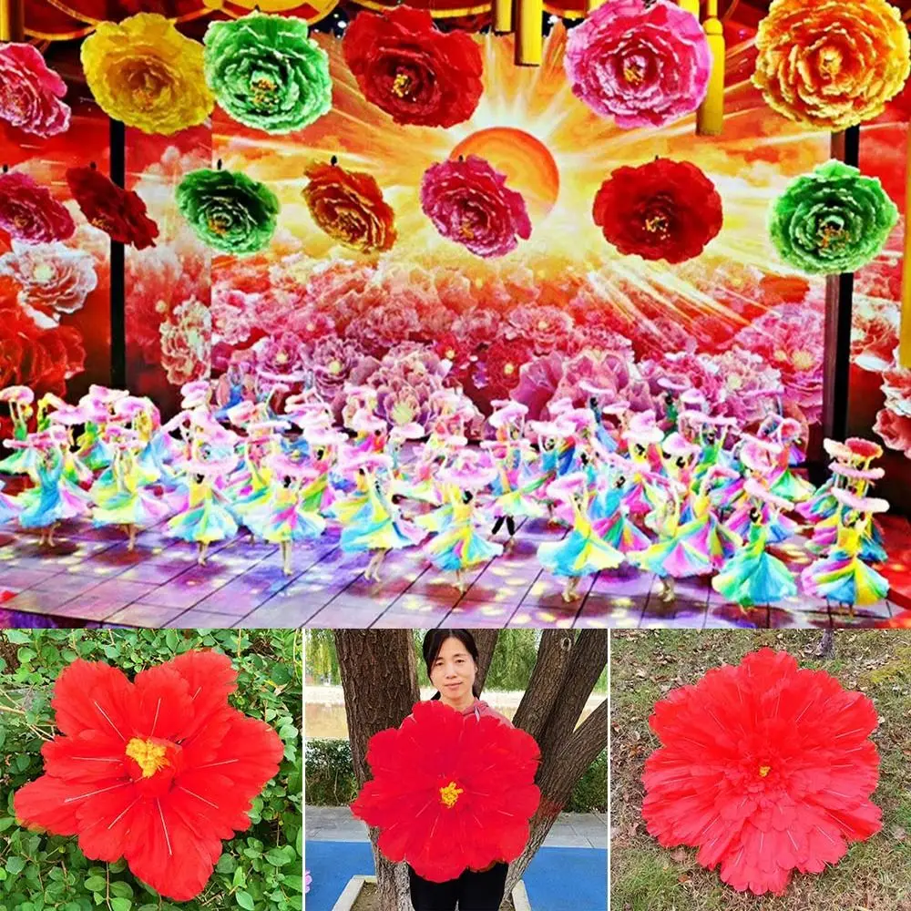 Rose Red Color Dance Props Hand - flower Dancing Props 30/40/50cm Peony ...