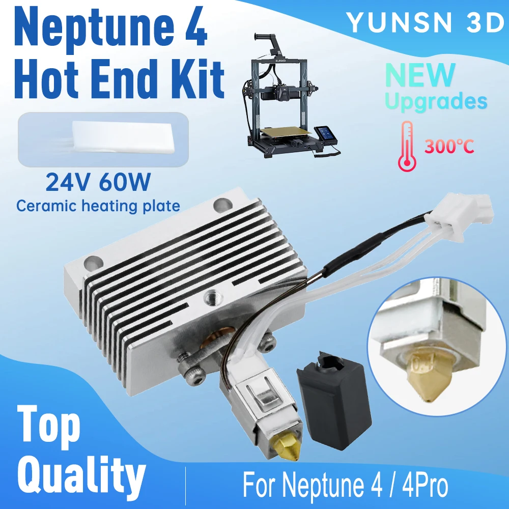 For ELEGOO Neptune 4 Pro Hotend Kit Upgraded High Speed Brass Nozzle ...