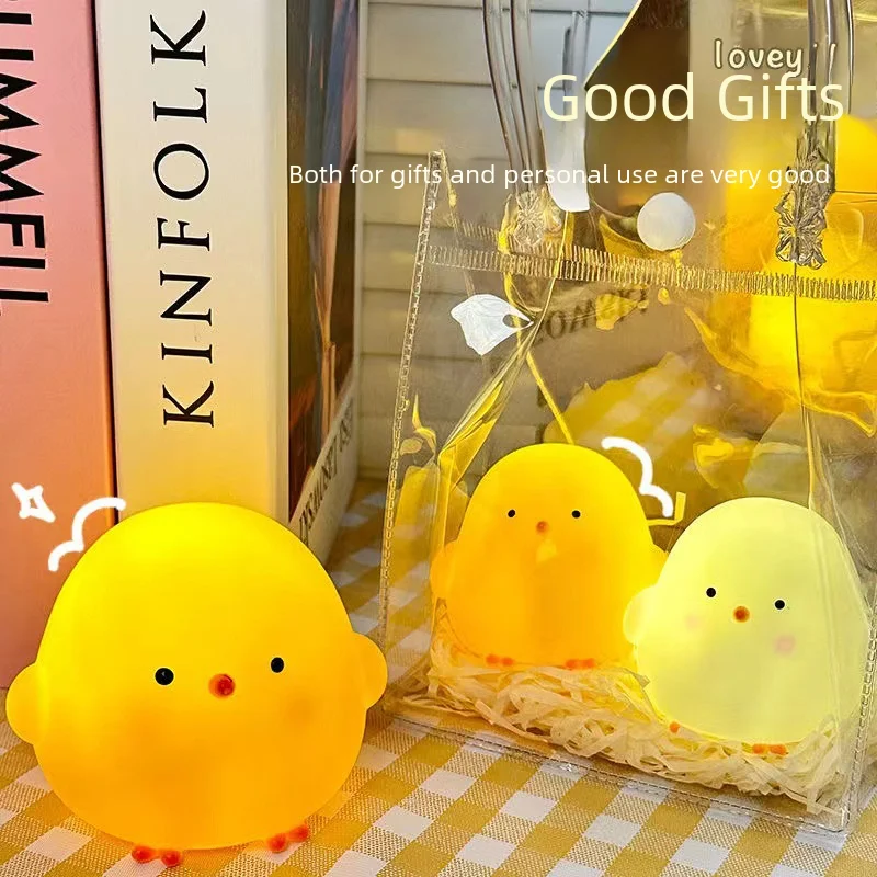 Cute-Little-Yellow-Chicken-Night-Light-Mating-Chicken-Decorative ...