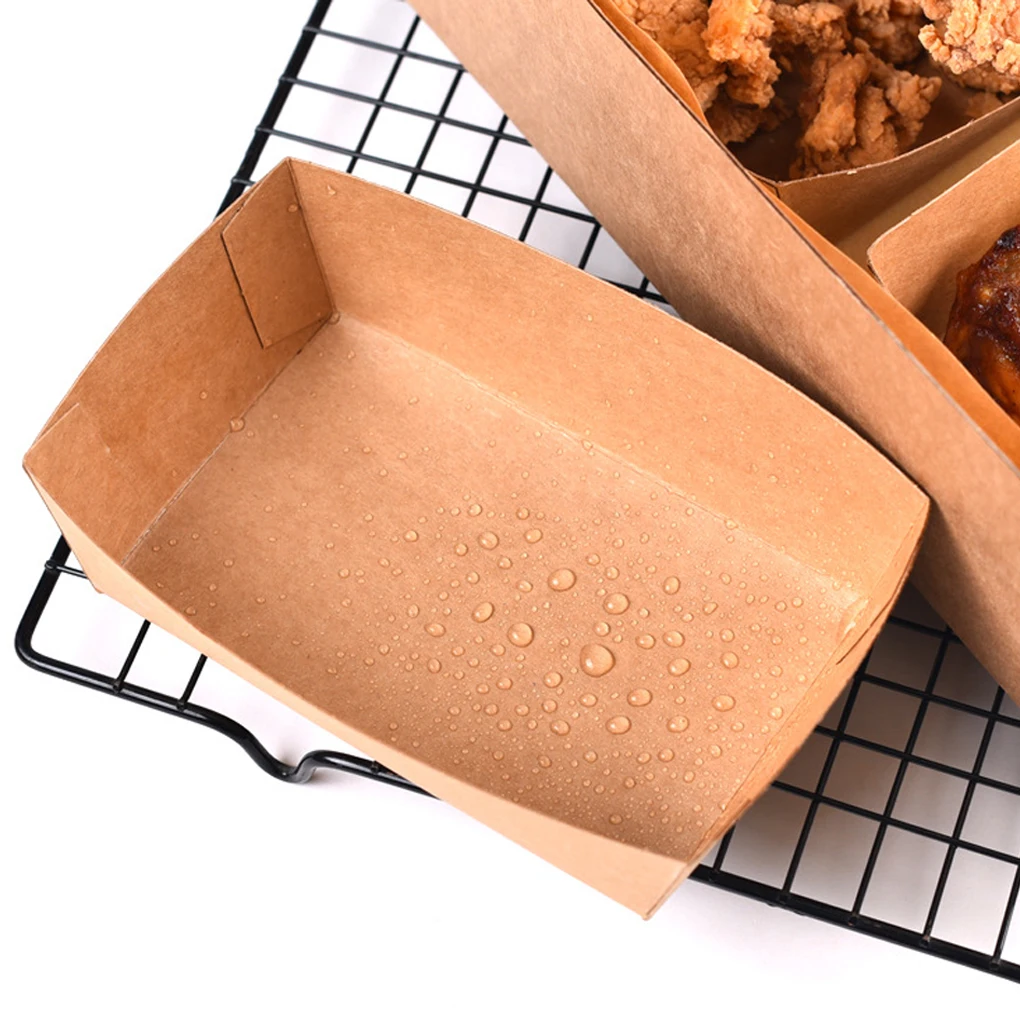 100Pcs-Kraft-Paper-Boat-Shape-Packaging-Box-Food-Container-Take-Out ...