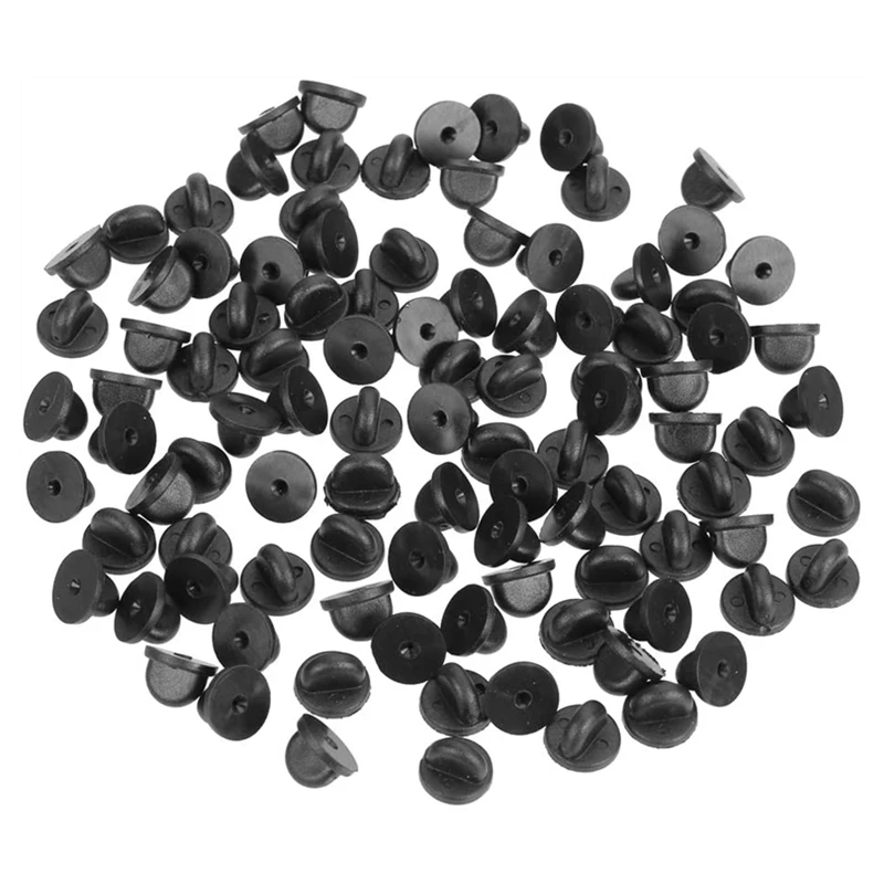 50pcs Rubber Pin Back Butterfly Clutch Cover Locking for DIY Brooch ...