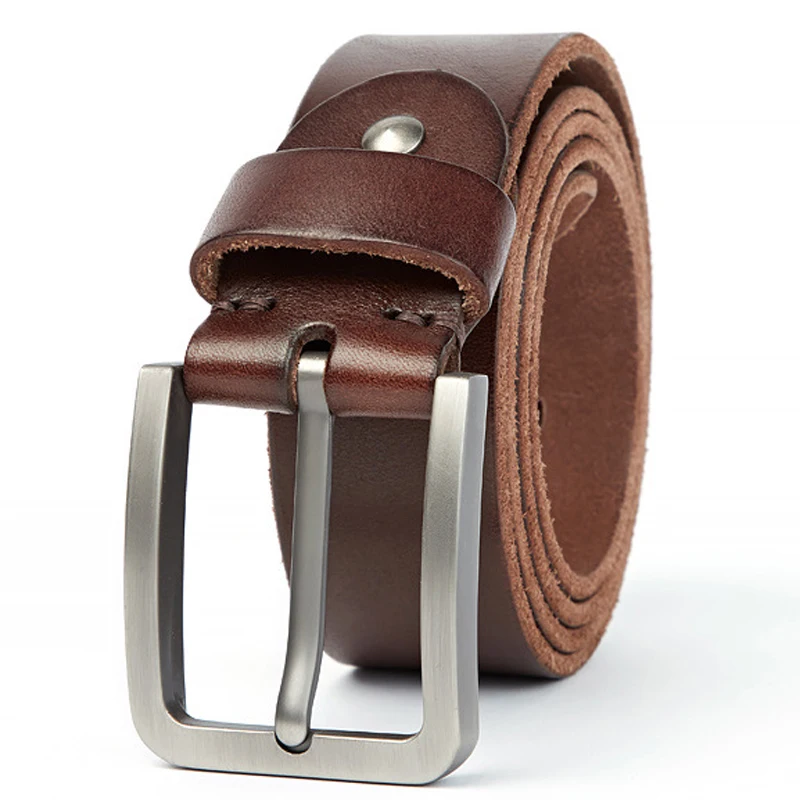 Natural-Genuine-Cow-Leather-Belt-for-Men-Sturdy-Steel-Buckle-Original ...