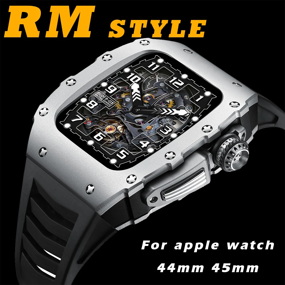 Rm Style Luxury Metal Case Bracelet For Apple Watch Band S7 45mm Iwatch Series 6 5 4 44mm ...