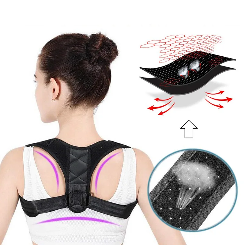 Posture-Corrector-Clavicle-Spine-Back-Belt-Adjustable-Unisex-Upper-Back ...