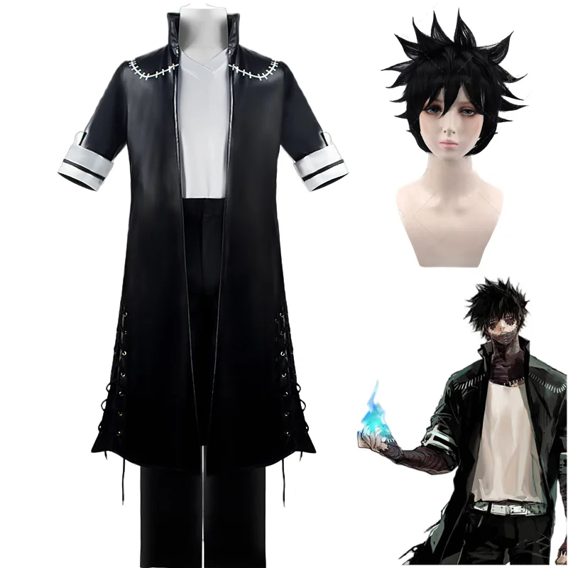 New Anime My Hero Academia Dabi Full Set Leather Coat Pants for Unisex ...