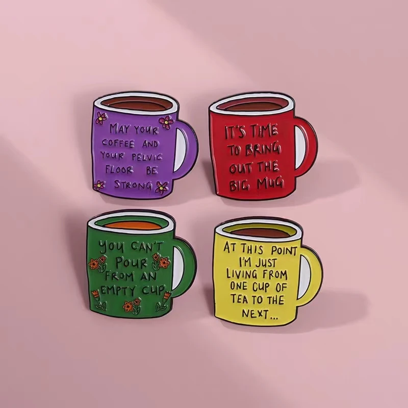 Custom-Coffee-Mugs-Enamel-Pins-Colorful-Cups-Brooches-Lapel-Badges ...
