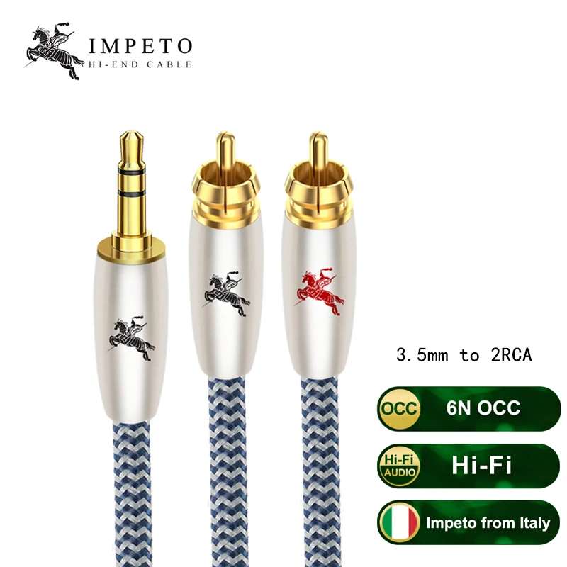 IMPETO-3-5mm-to-2-RCA-Adapter-Cable-OCC-Single-Crystal-Audio-Stereo-Aux ...